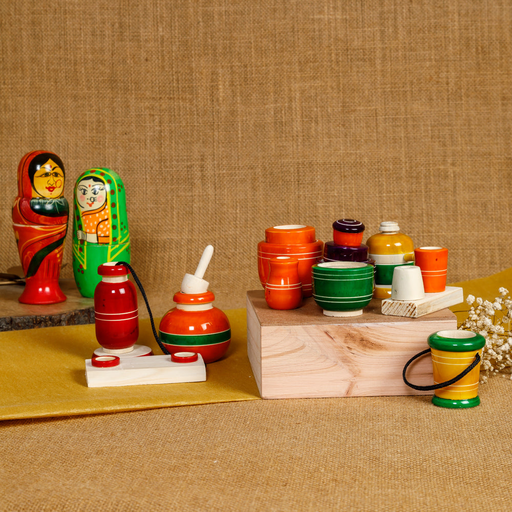 Buy Handmade Special Wooden Toy Kitchen Set Online from Gogalgai Toys